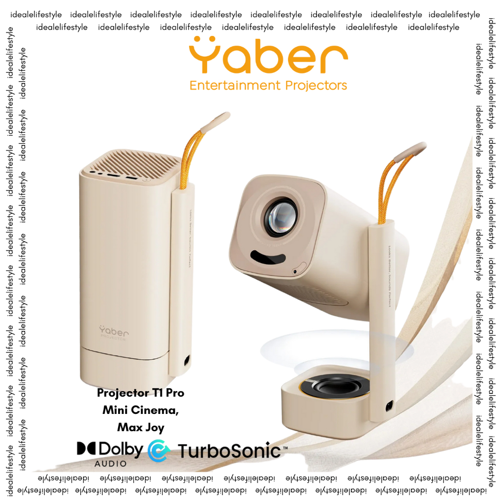 Yaber T1 Pro Portable Projector 1080P | 180° Gimbal Stand, Auto Focus ...