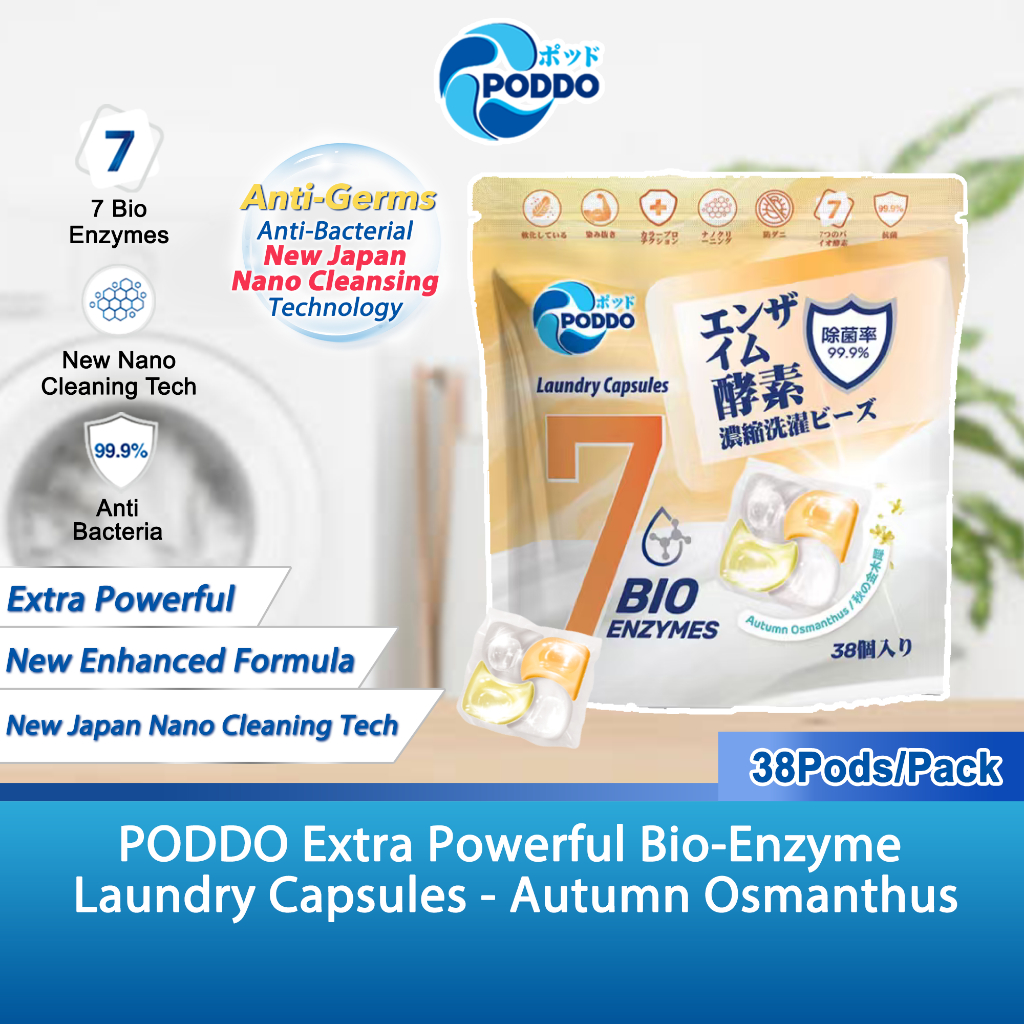 [NEW] Poddo 4 in 1 Bio Enzyme Laundry Capsules Autumn Osmanthus ...