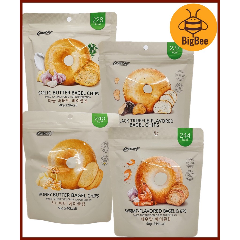 Maikom - 50g/pack Bagel Chips Black Truffle / Garlic Butter / Honey ...
