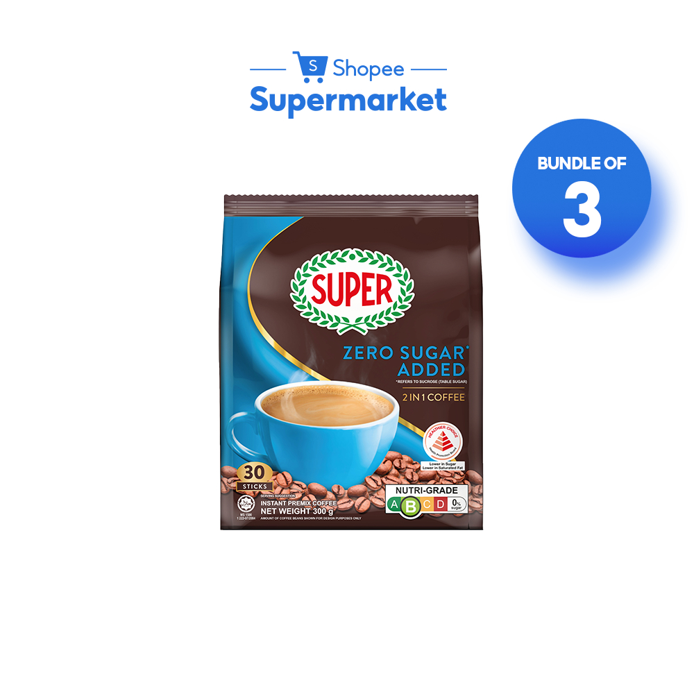 [Bundle of 3] Super Zero Sugar Added Coffee 2in1 (30x10g) | Shopee ...