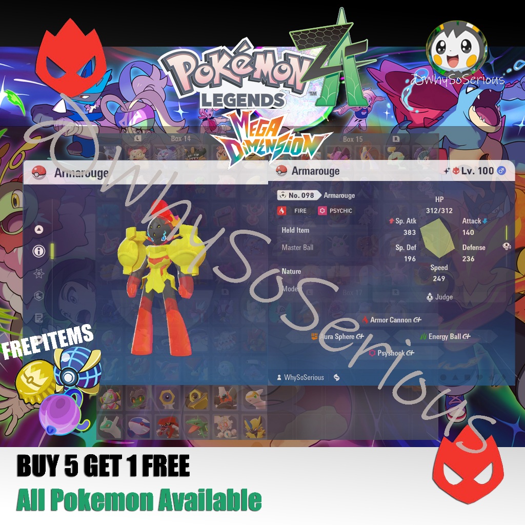 Nintendo Switch Pokemon Legends ZA Shiny Battle Ready Armarouge ...