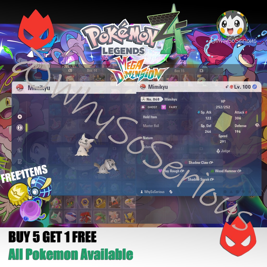 Nintendo Switch Pokemon Legends ZA Shiny Battle Ready Mimikyu (Digital ...