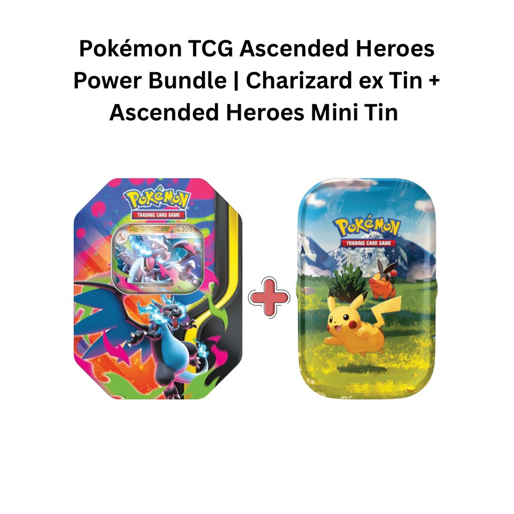 Pokémon TCG Charizard Power Bundle | Charizard ex Tin + Ascended Heroes ...