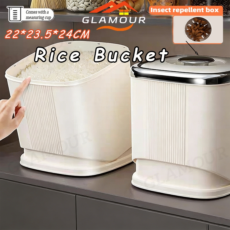 [SG]High End Rice Bucket Rice Storage Box Rice Container Rotating Grain ...