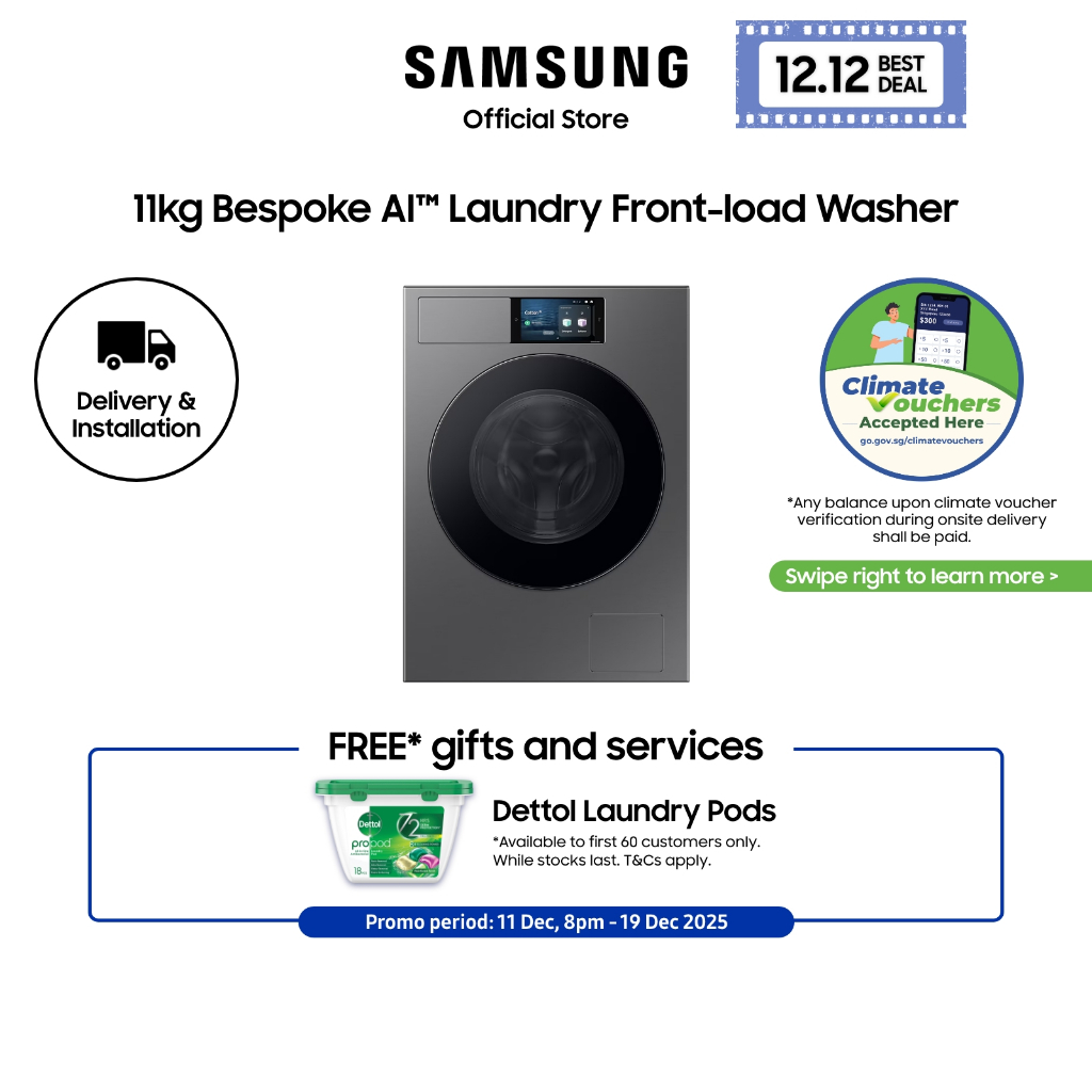 [Climate Voucher Eligible] [Pre-order] Samsung WW11DB9B84GDSP Bespoke ...