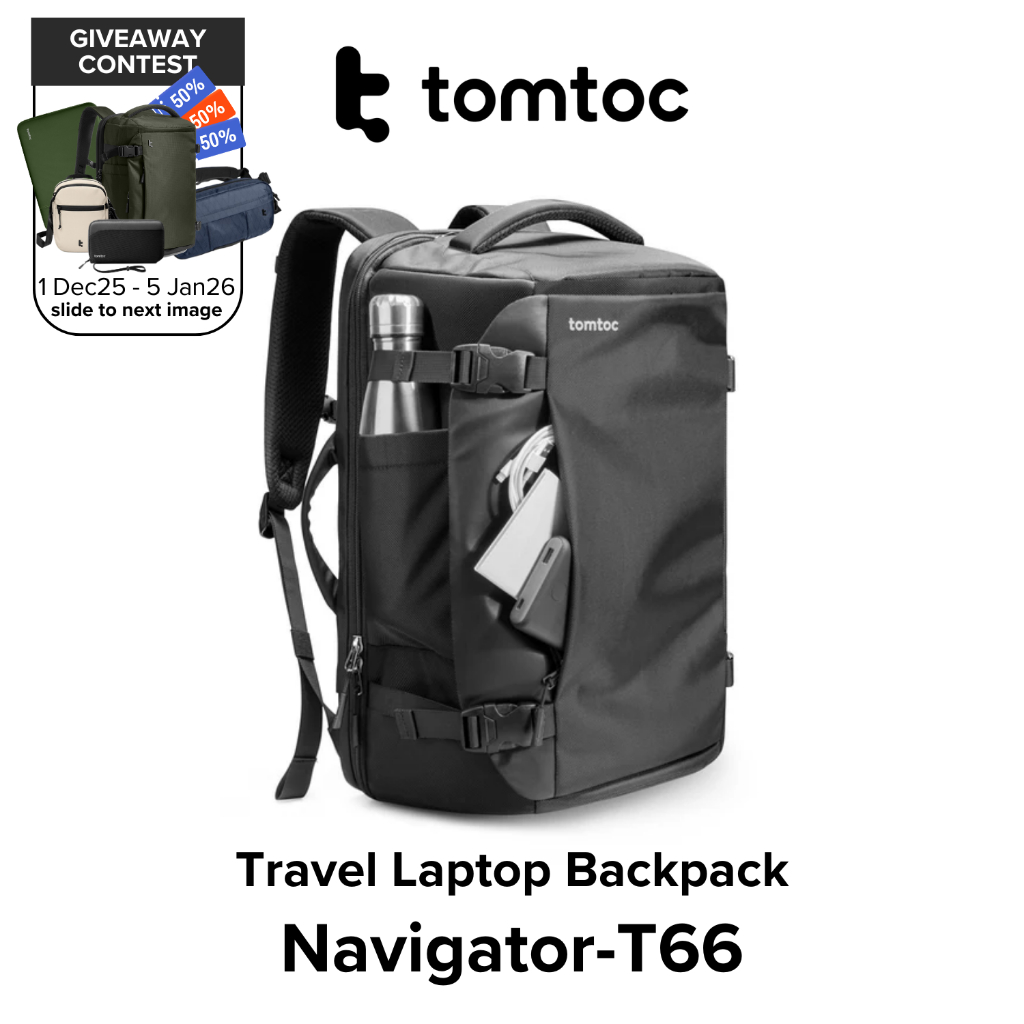 tomtoc Navigator-T66 Travel Laptop Backpack | 40L | Shopee Singapore