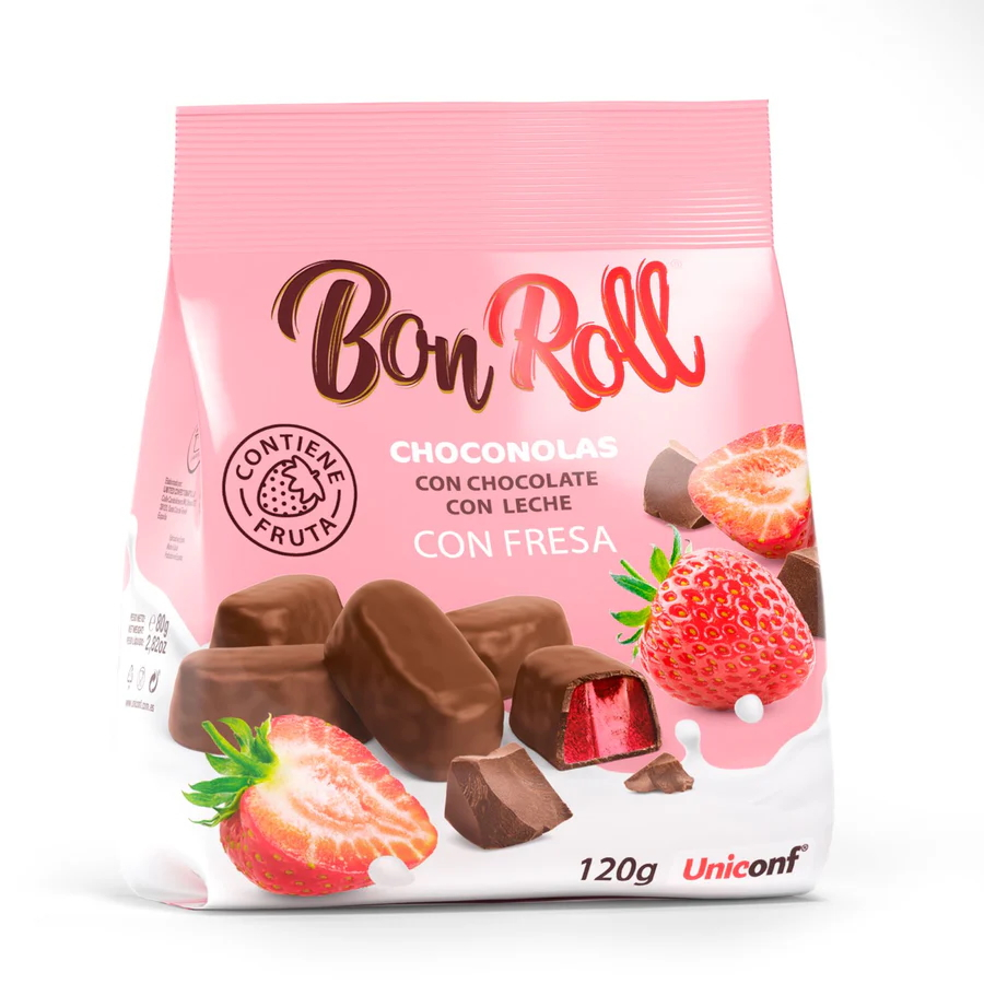 Jelly strawberry in chocolate, Bon Roll, 120g | Shopee Singapore