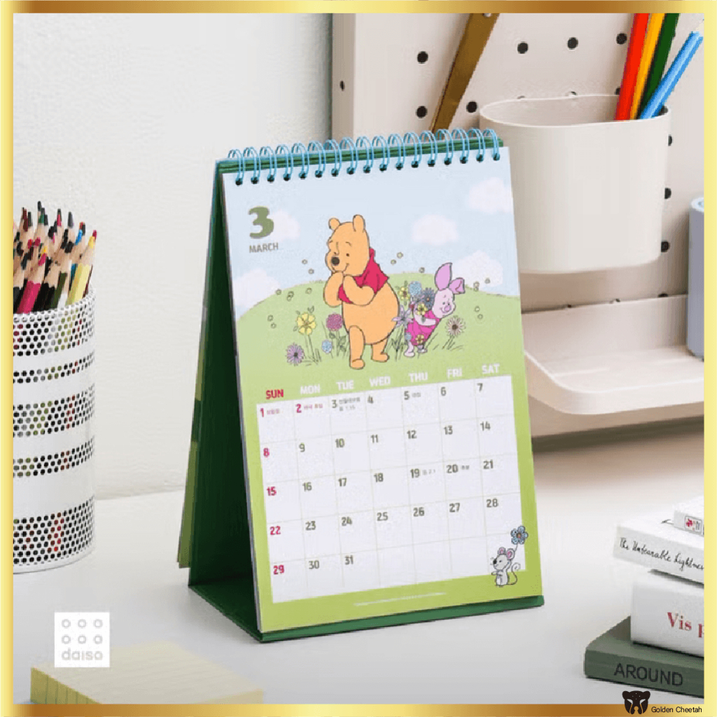 Disney Winnie the Pooh 2026 Desk Calendar (Daiso Korea) | Shopee Singapore