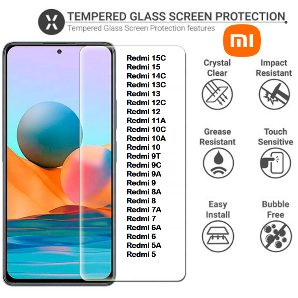 [SG] Xiaomi Phone /REDMI Series Clear Tempered Glass Screen Protector ...