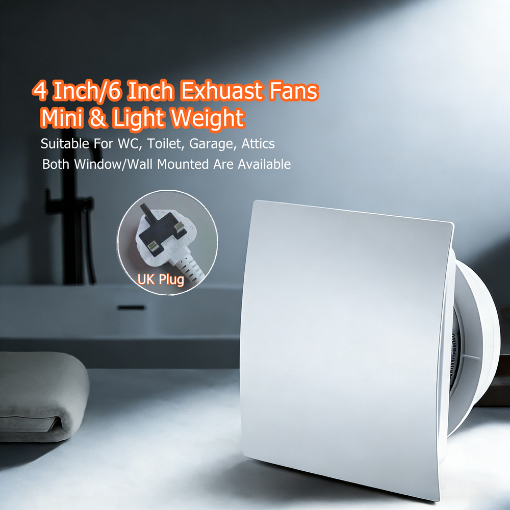 4" 6" Wall Mount Exhaust Fan Household Silent Extractor Fan Toilet ...