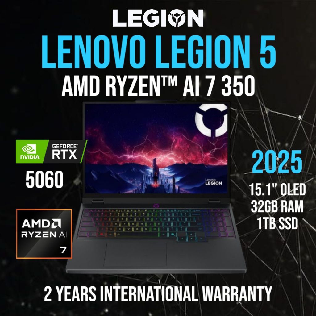 LENOVO LEGION 5 OLED (AMD Ryzen Al 7 350, RTX 5060, 15.1" WQXGA OLED ...