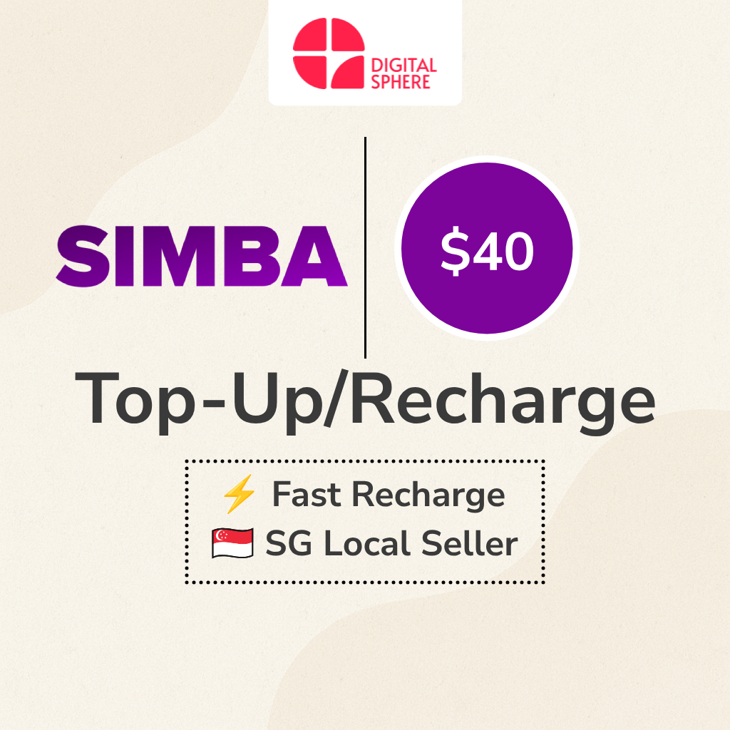 SIMBA Top-Up/Recharge (SGD12 - SGD50) | Shopee Singapore