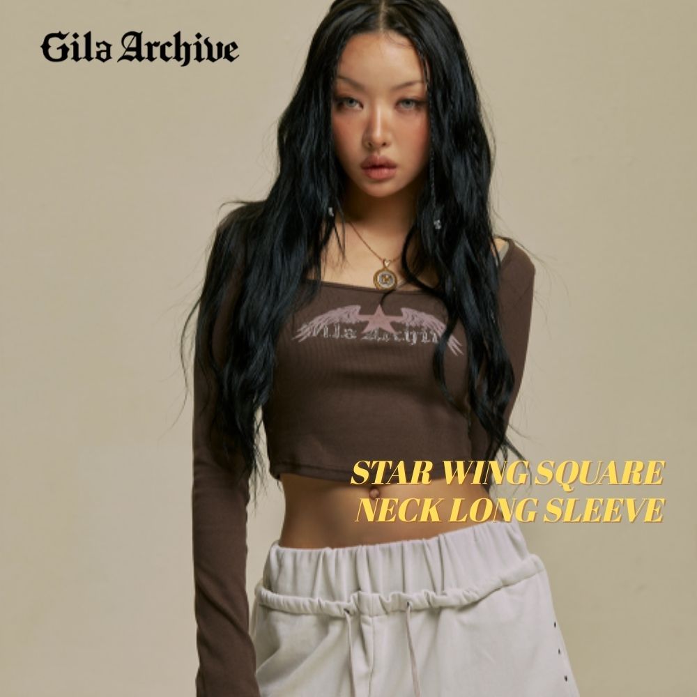 Gila Archive Star wing square neck long sleeve, Gila Archive crop top ...