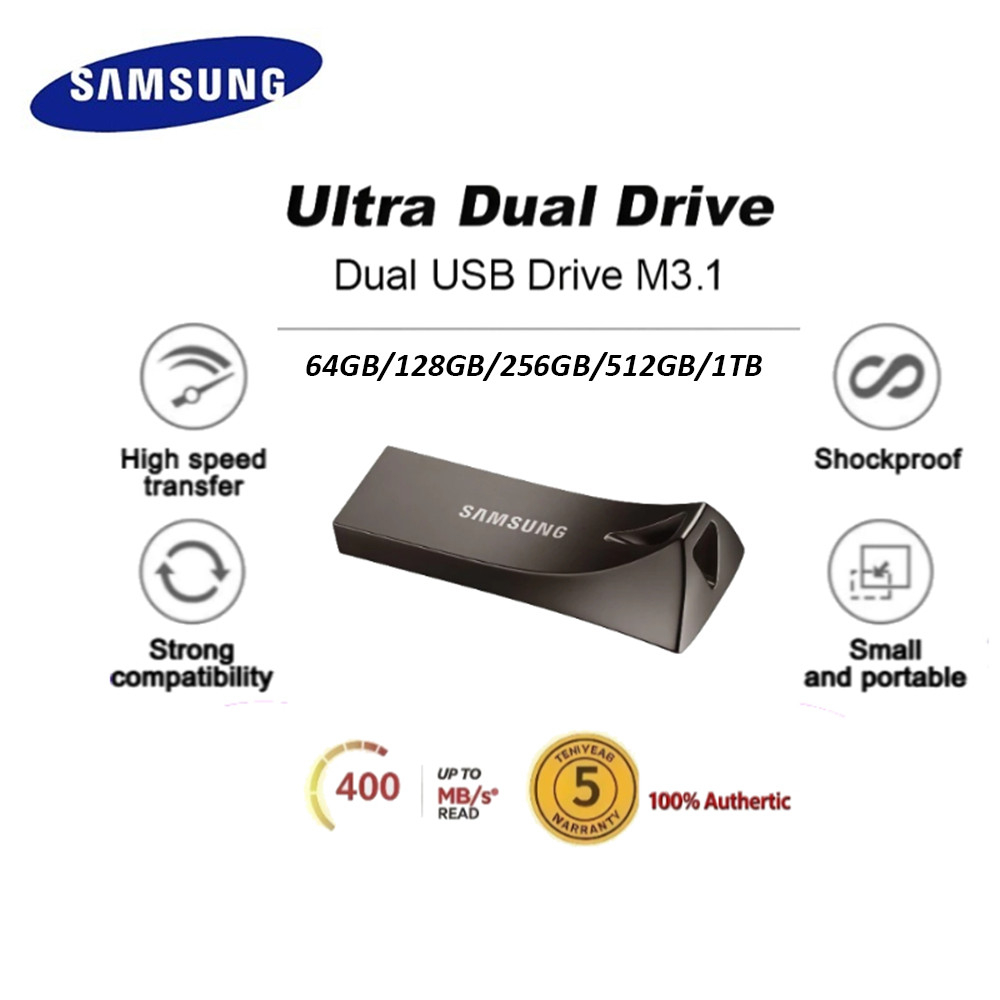 Samsung BAR Plus USB 3.1 Gen1 Flash Drive Mini OTG High Speed Memory ...