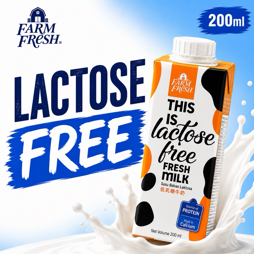 Farm Fresh Lactose-Free Milk 200ml | Easy To Digest | Kids & Adults ...