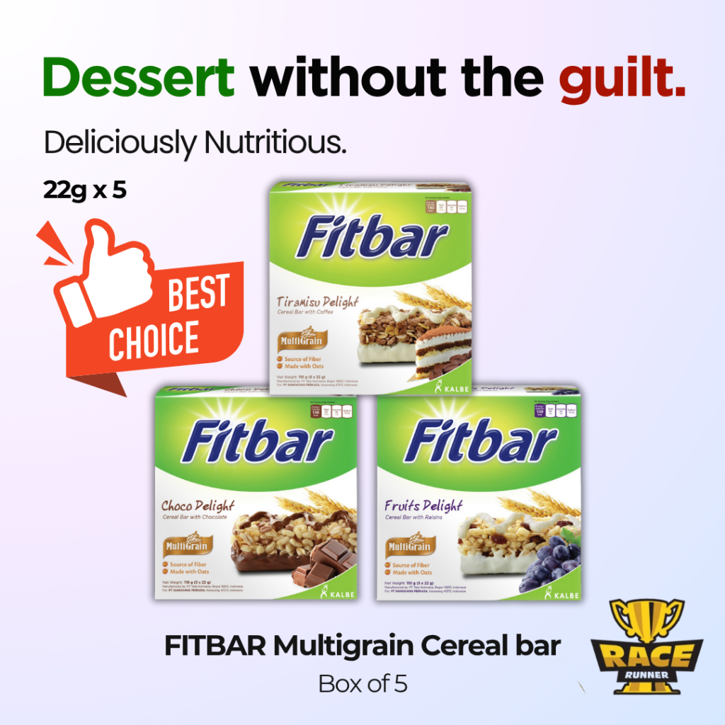 FITBAR Healthy Snack Low Calorie Multigrain Cereal bar Fibre Source ...