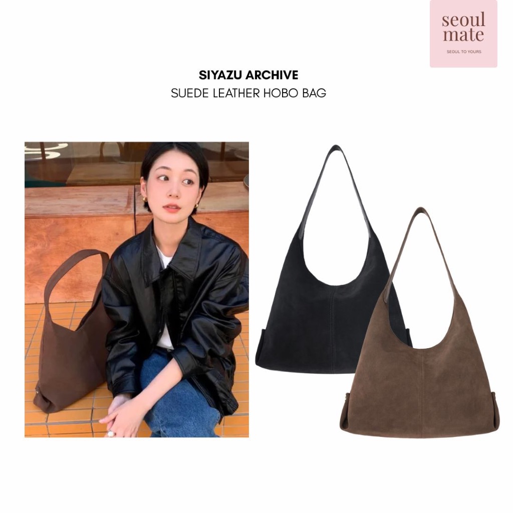 [ from South Korea ] (Im YoonAh pick) SIYAZU ARCHIVE Flow Suede Hobo ...