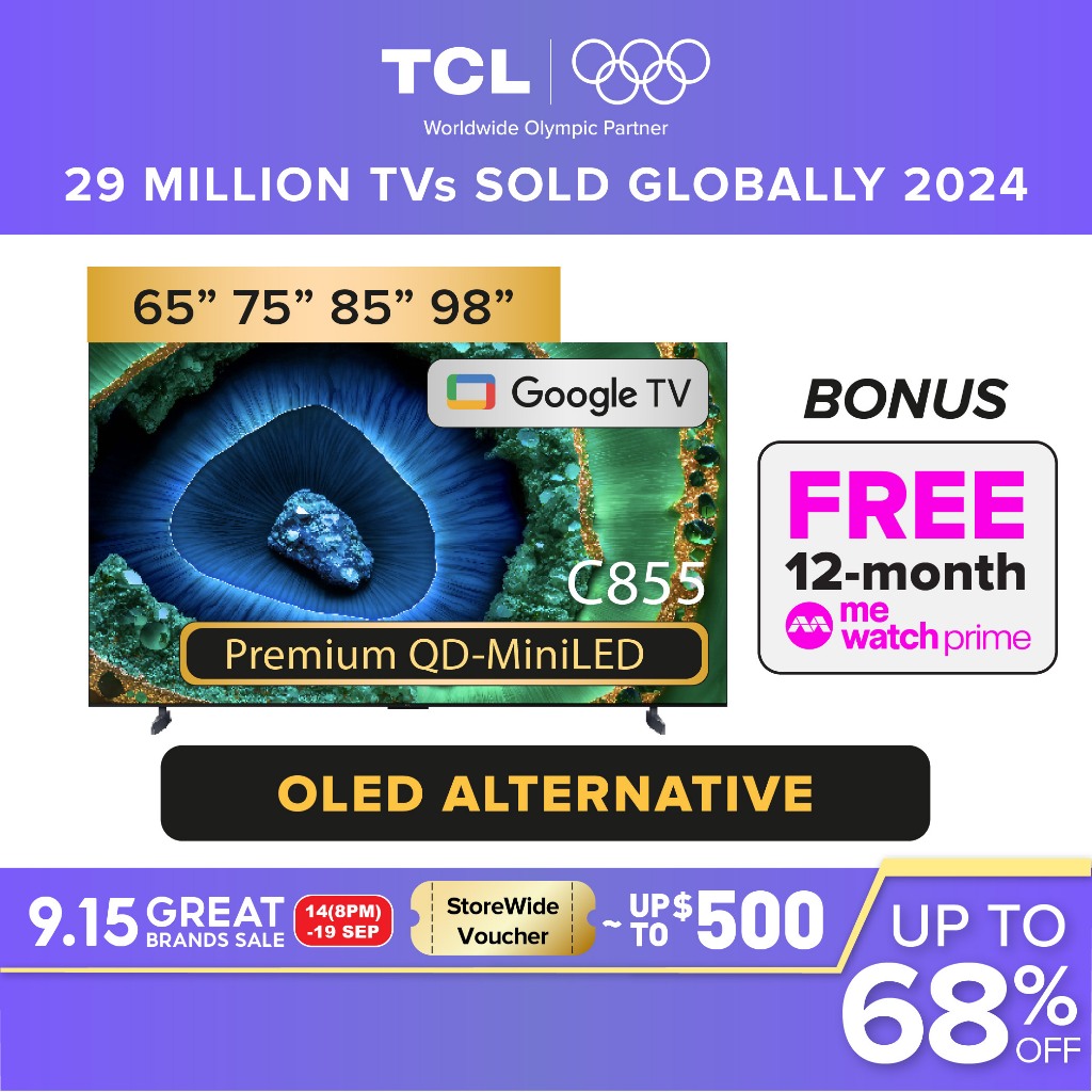 TCL C855 Premium QD-Mini LED | 4K Google TV | 65 75 85 inch | 144Hz VRR ...