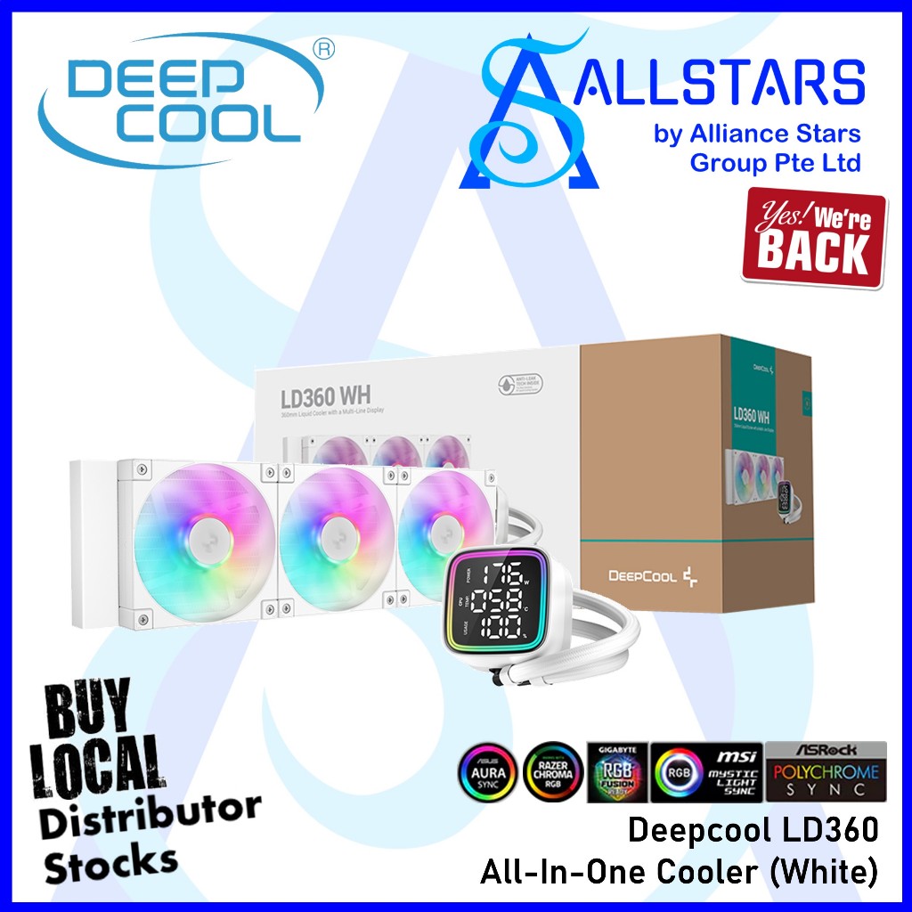 Deepcool LD360 WH White 360mm AIO closed loop liquid cooler (LD360 ...