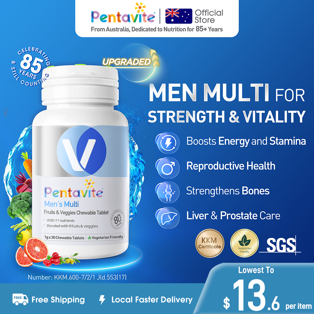 Pentavite Men Multivitamin & Mineral - 30 Tablets | 16 Nutrients for ...