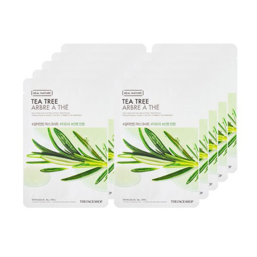 THE FACE SHOP REAL NATURE TEA TREE MASK SHEET 20G ×10 • SOOTHING ...