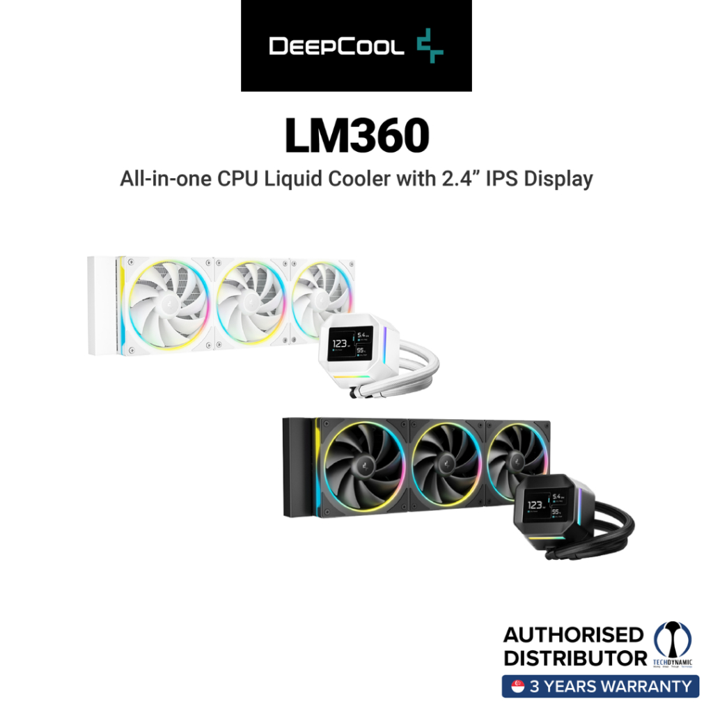 DEEPCOOL LM360 Liquid Cooling with a Compact 2.4" IPS Display - Black ...