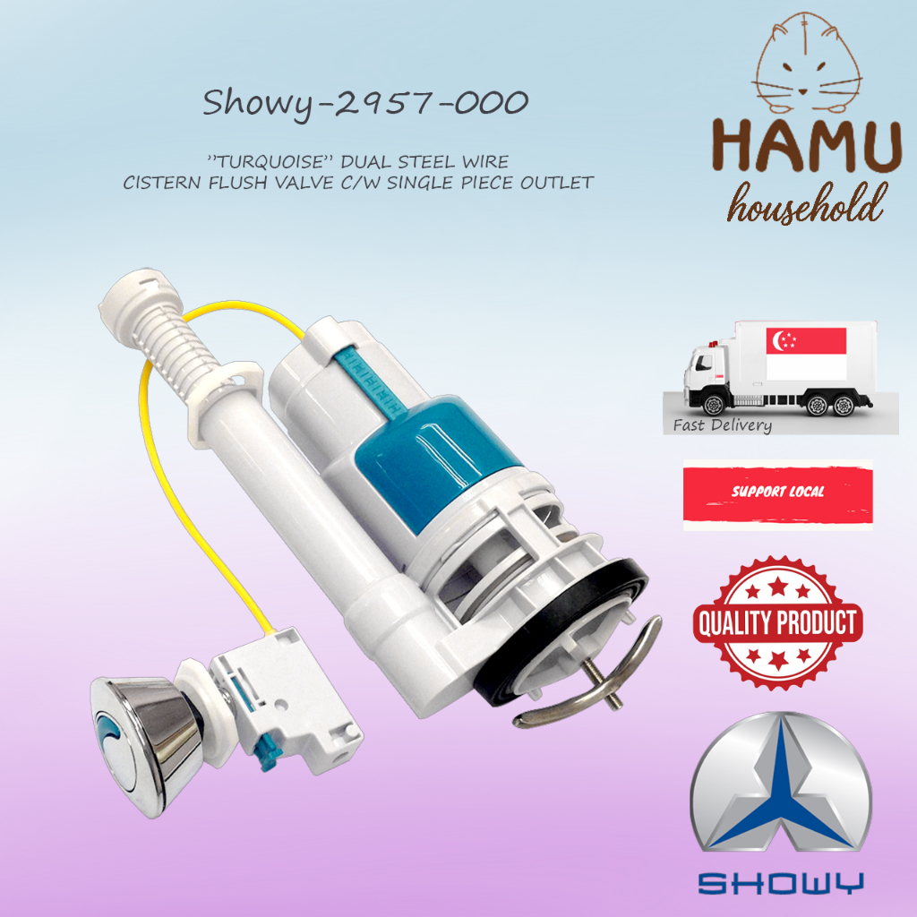Showy-2957-000 Flushing Mechanism | Sanitary ”TURQUOISE” DUAL STEEL ...