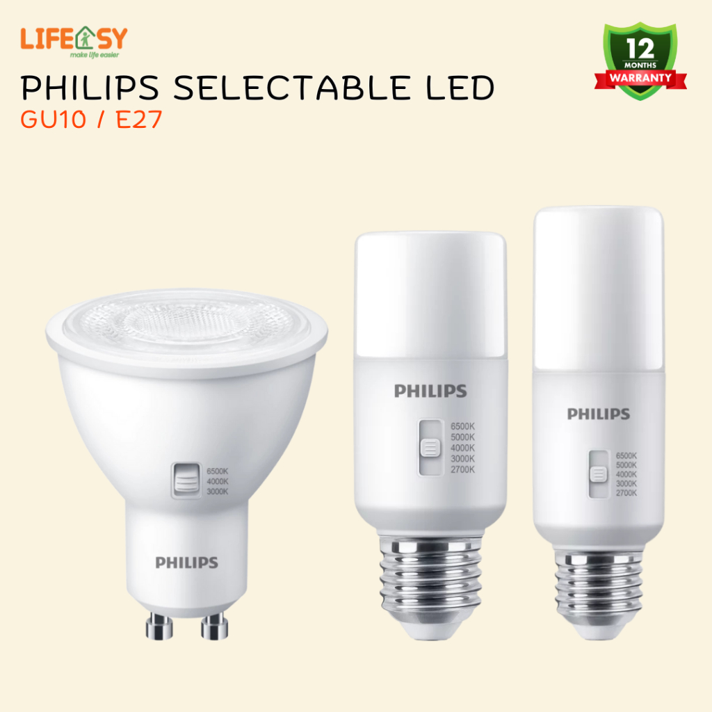 Philips Selectable LED E27 / GU10 Light Bulb Dimmable Philips Light ...