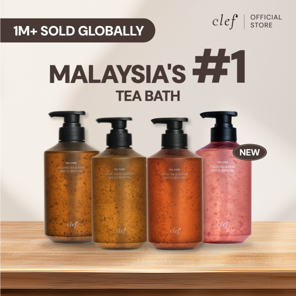 [1M SOLD] CLEF Tea Core Gentle Bath Gel 500ml - Peach Tea & Rose ...