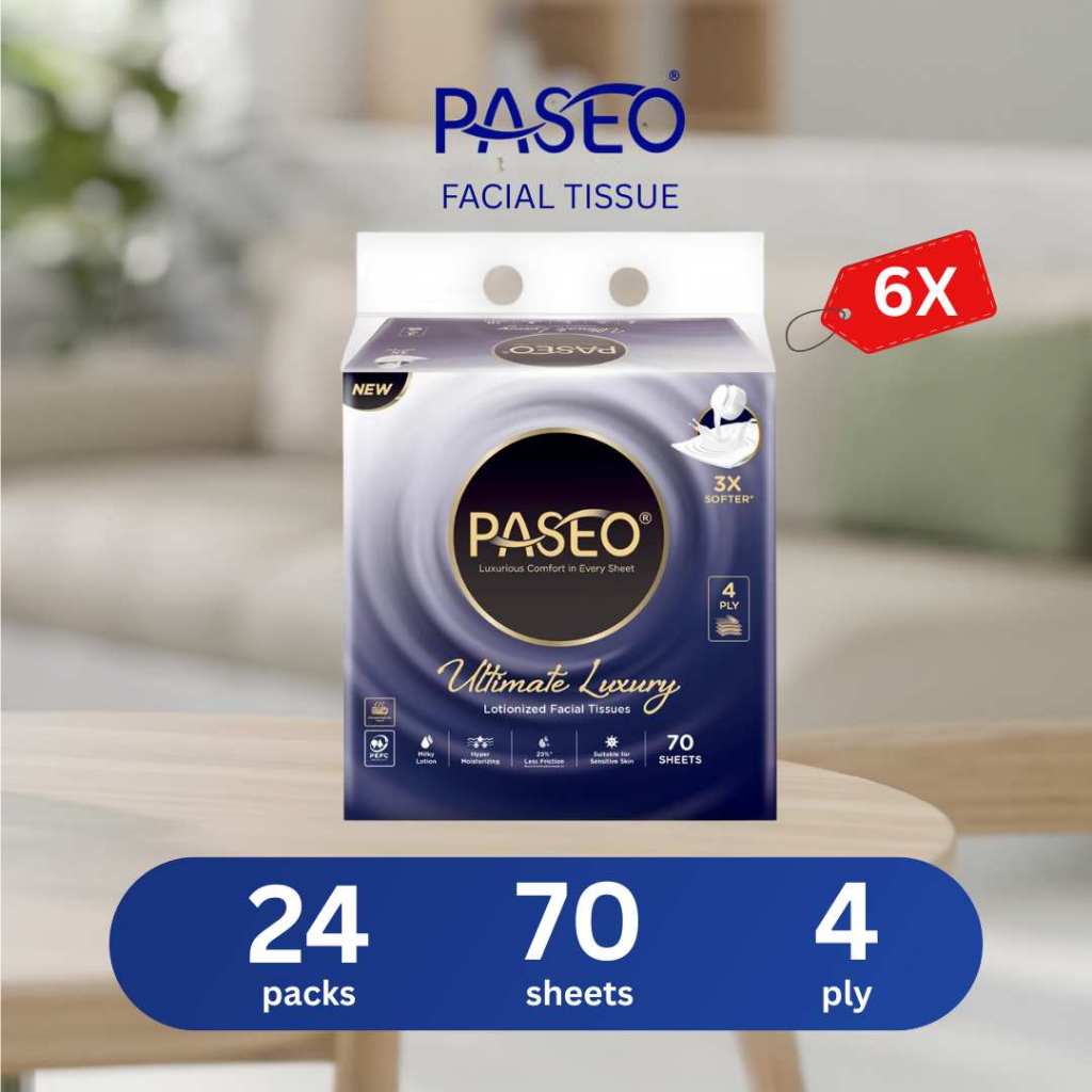 [NEW ARRIVAL] 6 X PASEO FACIAL TISSUE ULTIMATE LUXURY 4PLY 70S 4 PACKS ...