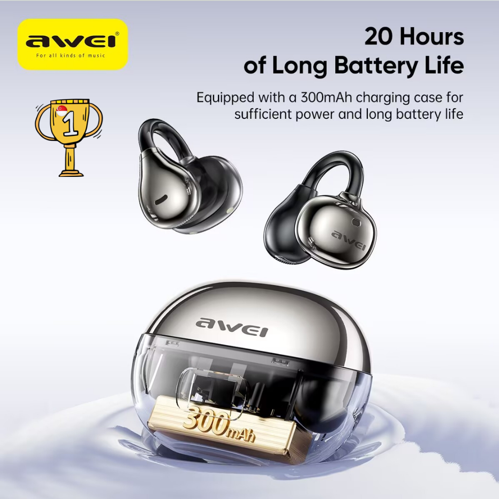 AWEI High TZ30 OWS Open Ear Bone Conduction Bluetooth Wireless Earcuffs ...