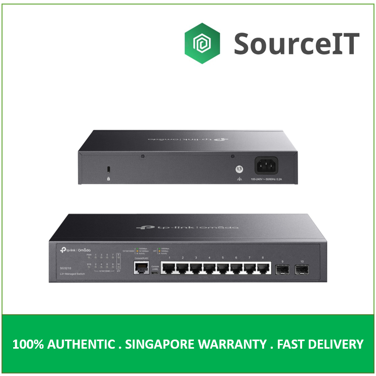 TP-Link SG3210 Omada 8-Port Gigabit L2+ Managed Switch with 2 SFP Slots ...