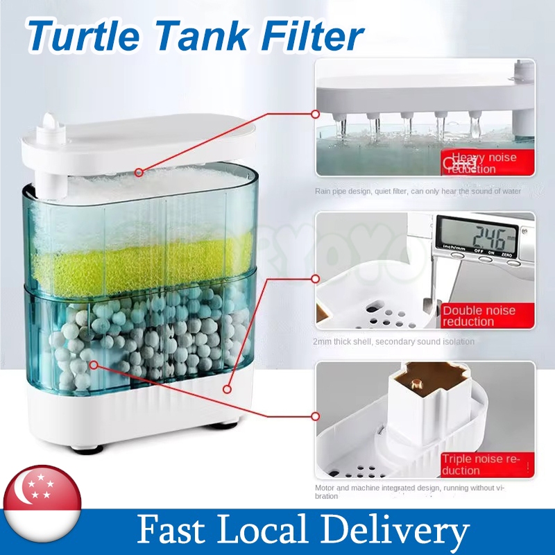 Turtle Tank Filter Low Water Level for Bottom Suction 3in1 Circulation ...