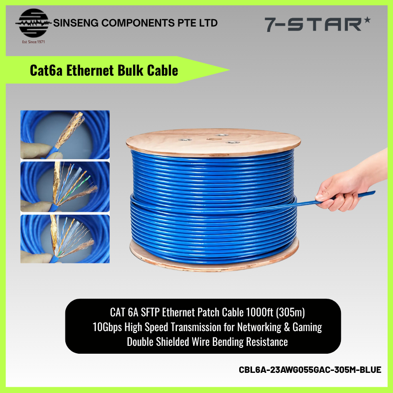 7-STAR* 305M Cat6A S/FTP Ethernet Patch Cable – 10Gbps High Speed LAN ...