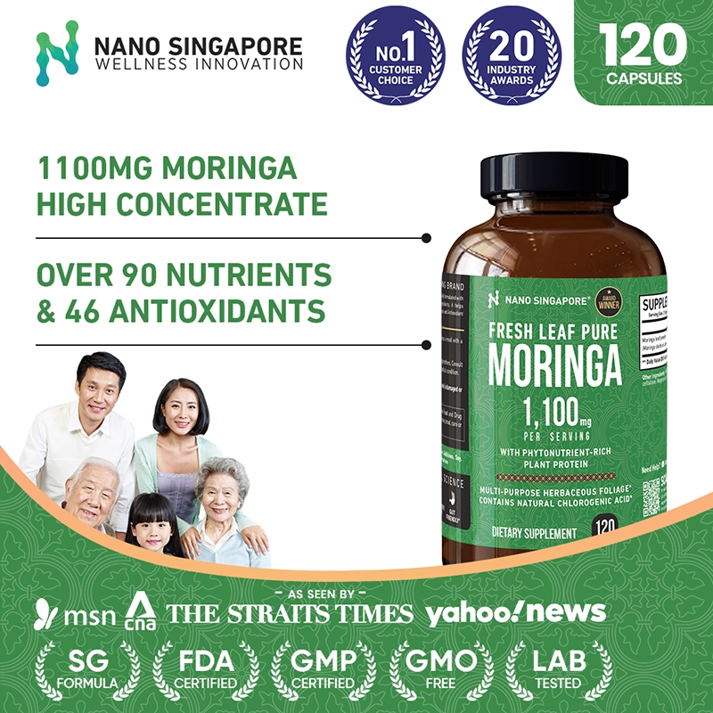 Nano Singapore Fresh Leaf Pure Moringa Supplement with 90 Nutrients ...