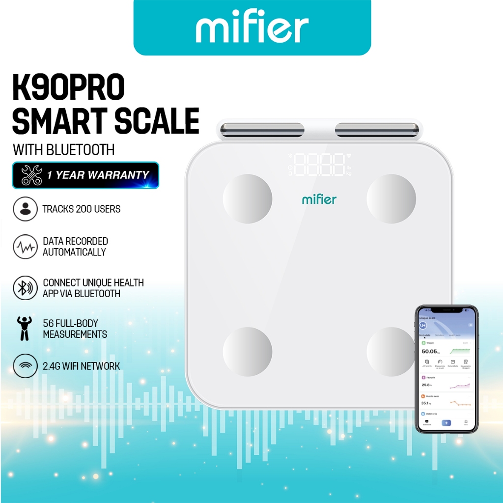 Mifier K90 PRO Smart Body Scale Digital 8 Electrode, 56 Detailed Body ...