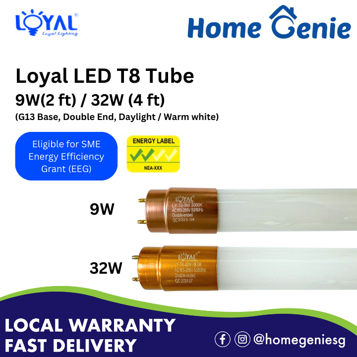 LOYAL LED T8 Tube 9W (2 Feet/600mm) /32W (4 Feet/1200mm) | G13 Base ...