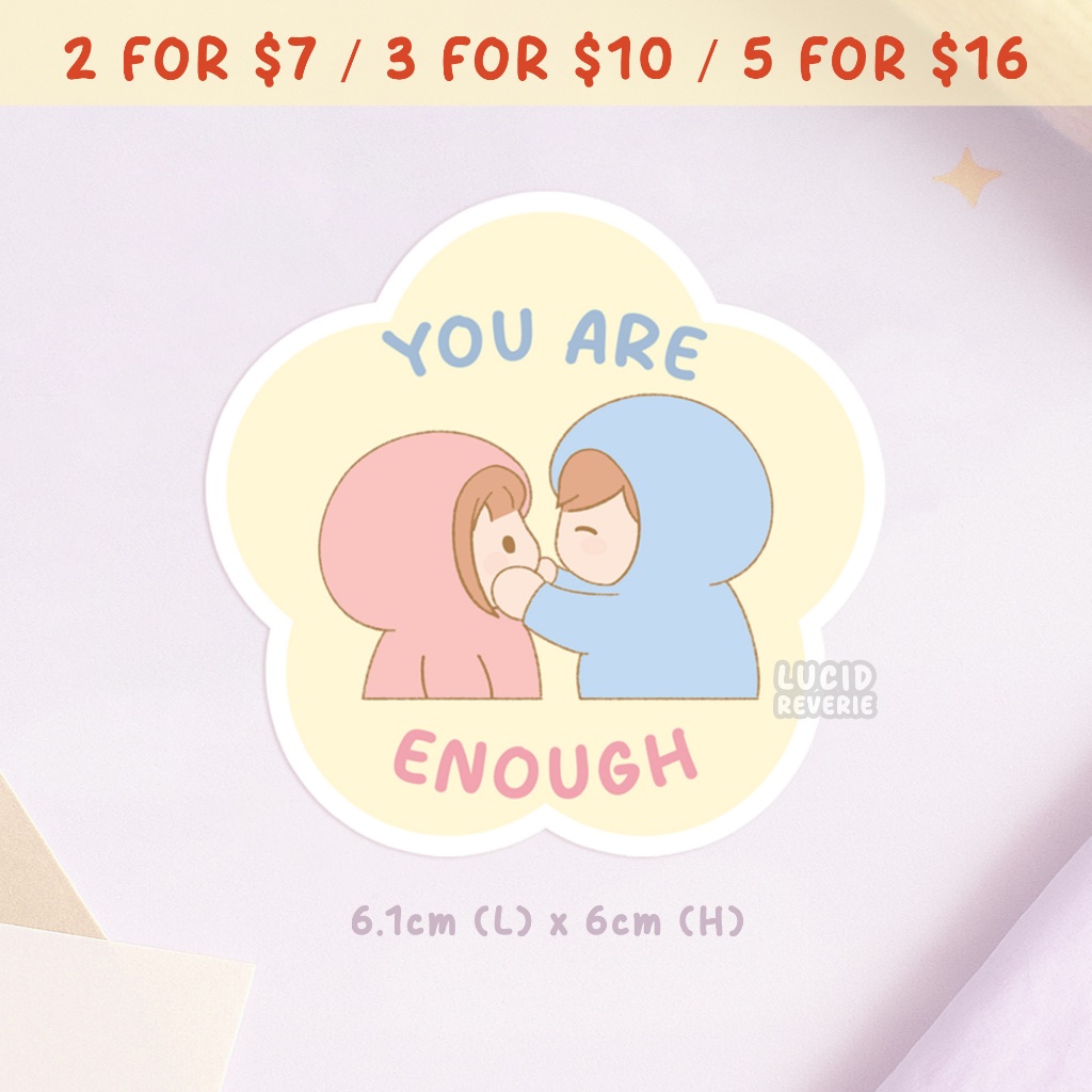 🇸🇬 You Are Enough Mental Health Sticker | Self-Love Positive ...
