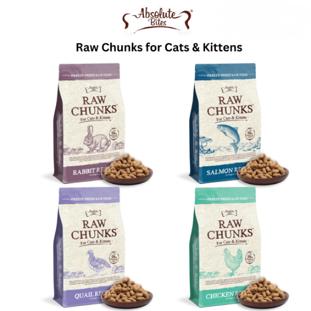 Absolute Bites Raw Chunks Freeze Dried Raw Cat Food 150g/280g | Shopee ...
