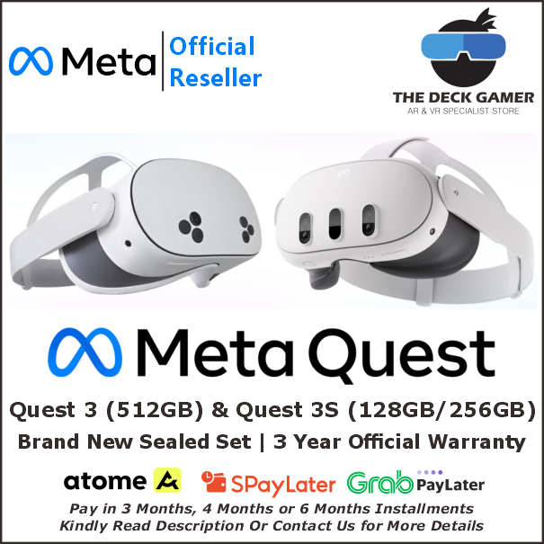 Meta Quest 3 & 3S Mixed Reality VR Headset ~ Official 3 Year ...
