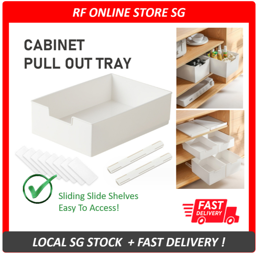 Cabinet Pull Out Tray Kitchen Drawer Slide Track Strip Sliding Slide ...