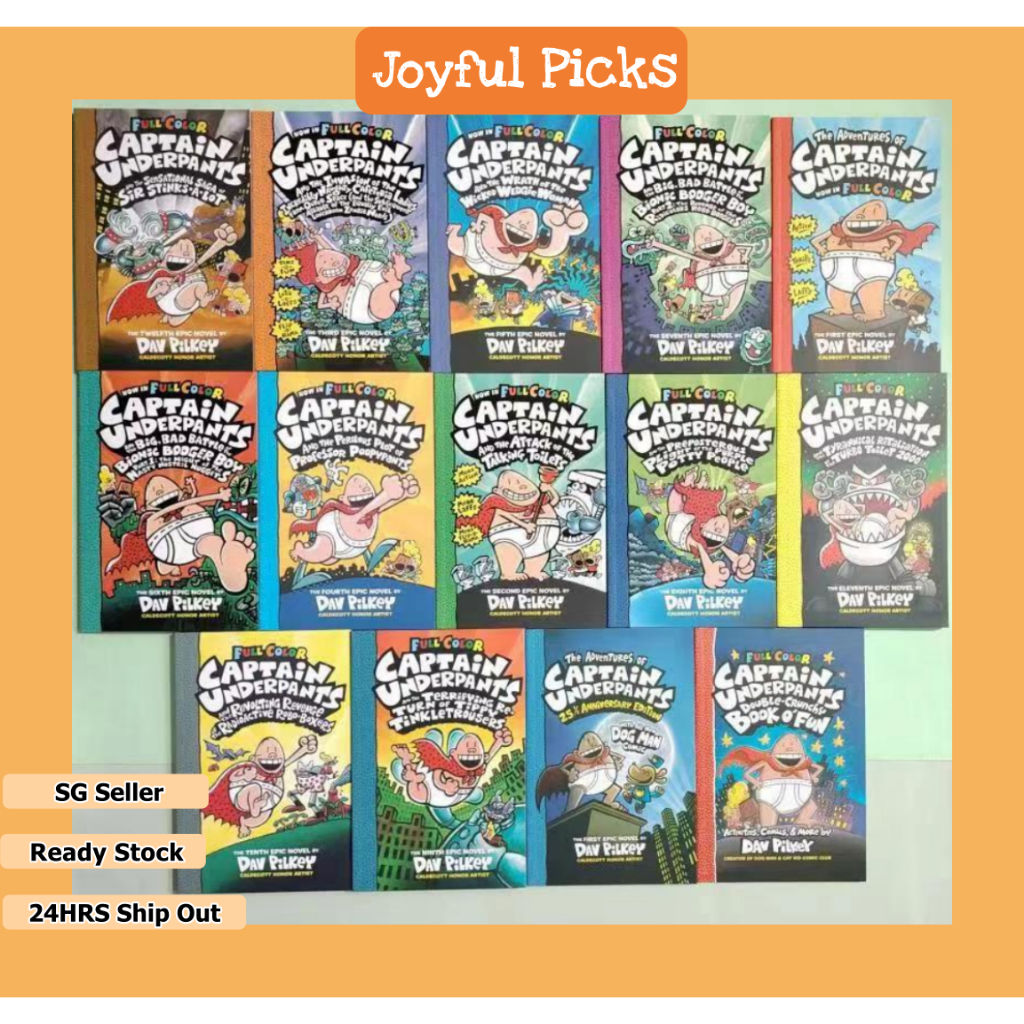 LATEST Captain Underpants Book Set in Full Color (14 Books) | Shopee ...