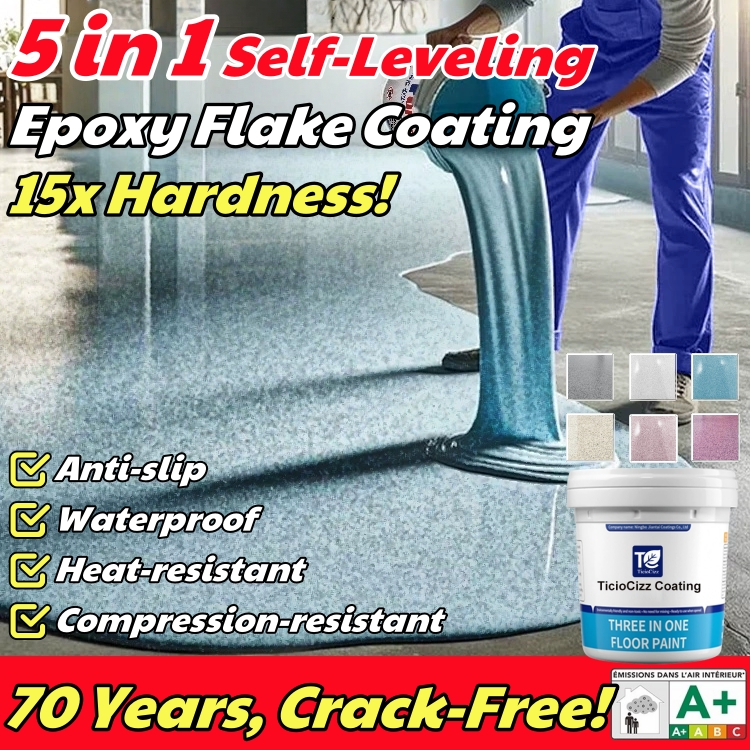 【TicioCizz Glossy】5 in 1 epoxy flake coating self-leveling chip ...
