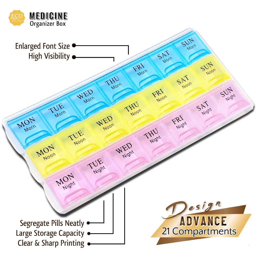Eco-Store [Basic/Advance] Medicine Box Pill Organizer Medication ...