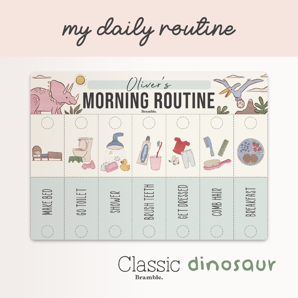 Bramble – Dinosaur Daily Routine Flip Board for Kids | Visual Schedule ...