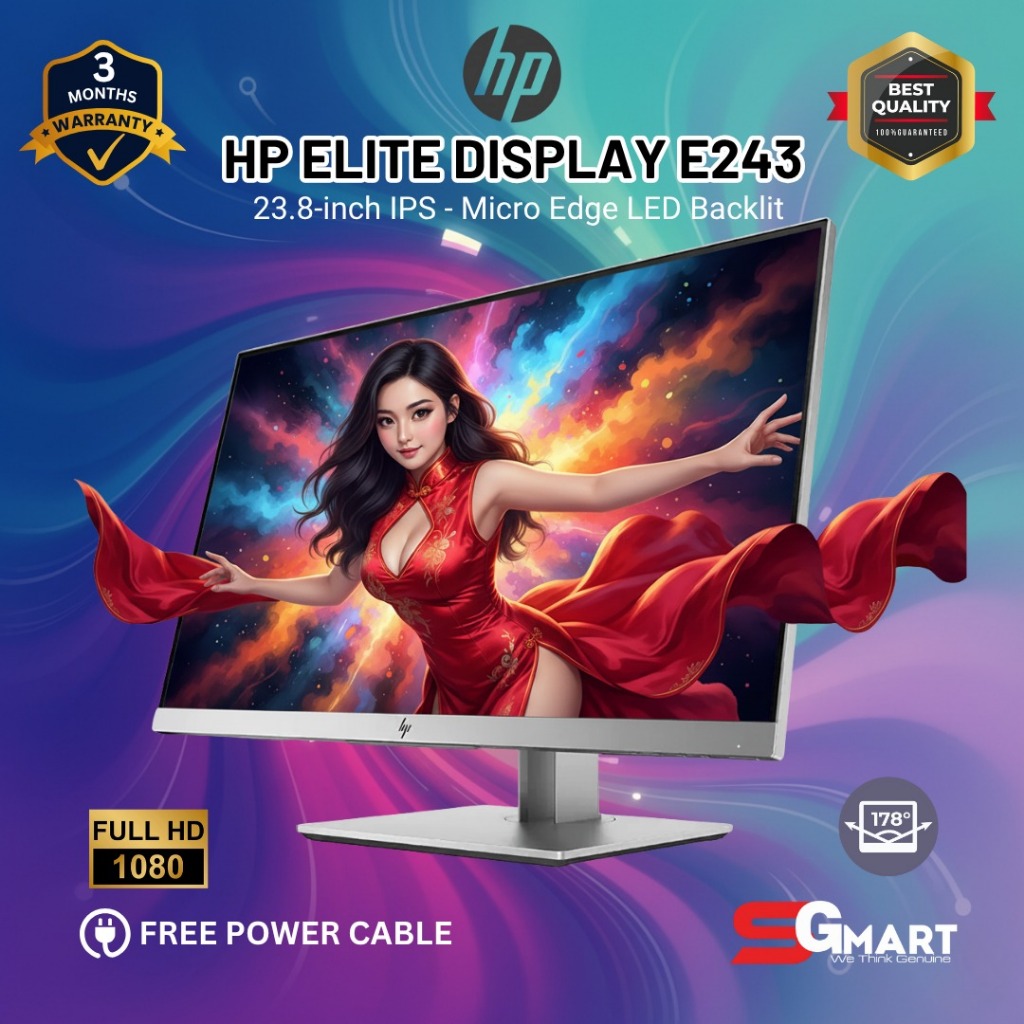 HP EliteDisplay E243 23.8-inch Monitor (1FH47AA) | Shopee Singapore