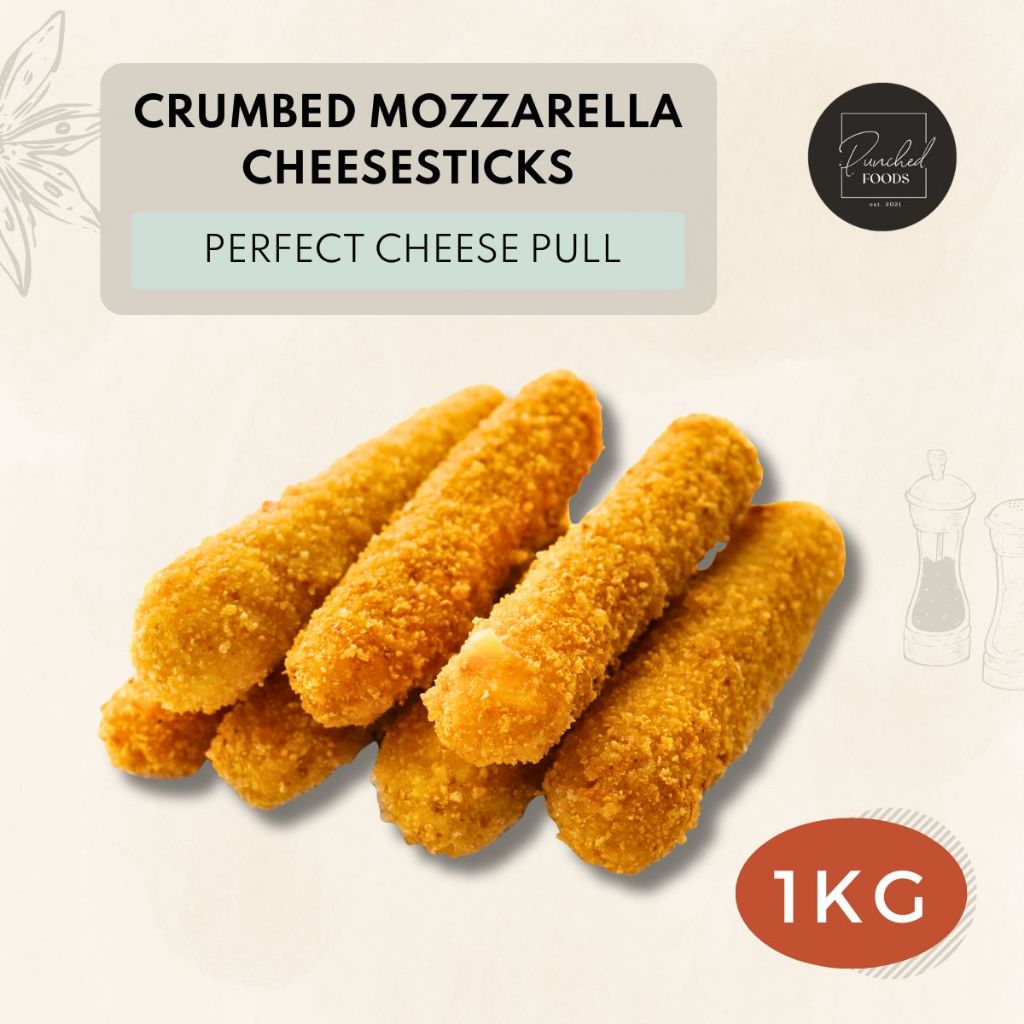 [PUNCHED FOODS] Crumbed Mozzarella Cheese Sticks 1KG (Halal) | Shopee ...