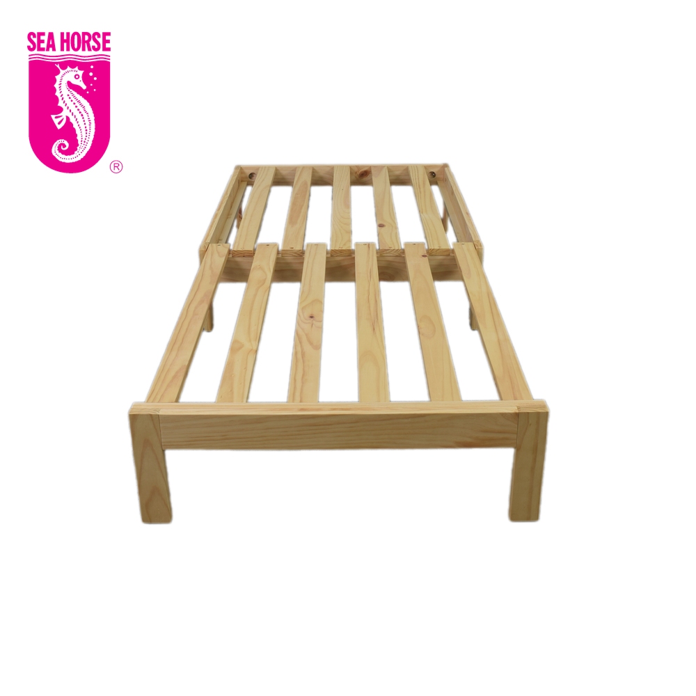 SEA HORSE Retractable Solid Wood Bed Frame Telescopic Bed (KD05N ...