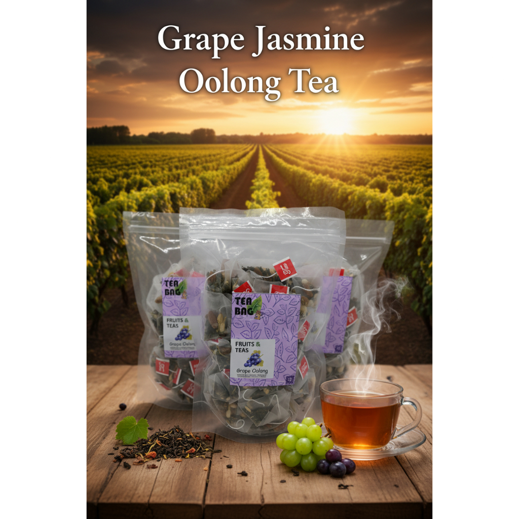 Premium Fruits and Teas Grape Jasmine Oolong Tea Sugar Free Natural ...