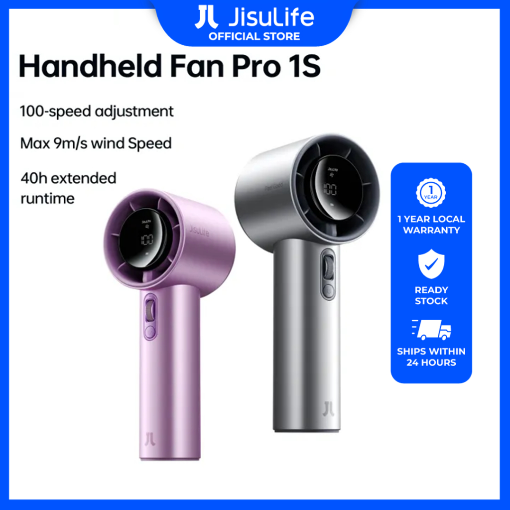 Jisulife Pro1S 2026 Portable Handheld Fan 5000mAh | 40H Cooling | LED ...